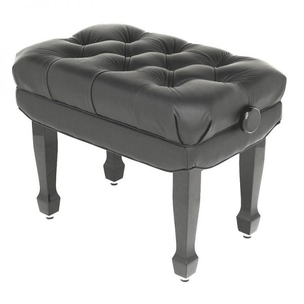 SJ Luxury Leather Piano Stool (Black) - Stuart Jones Piano Sales