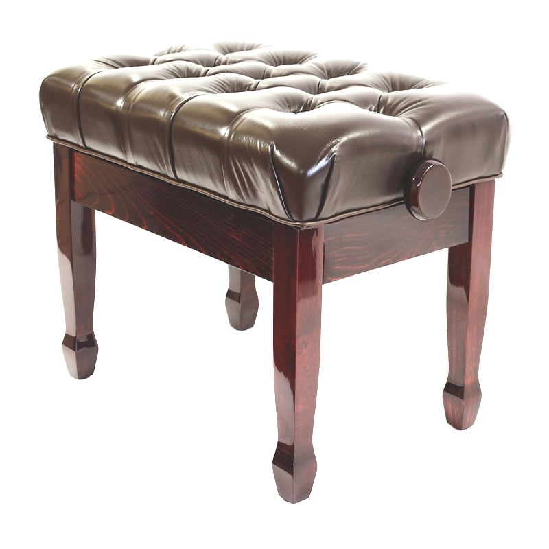 SJ Luxury Leather Piano Stool (Brown) - Stuart Jones Piano Sales